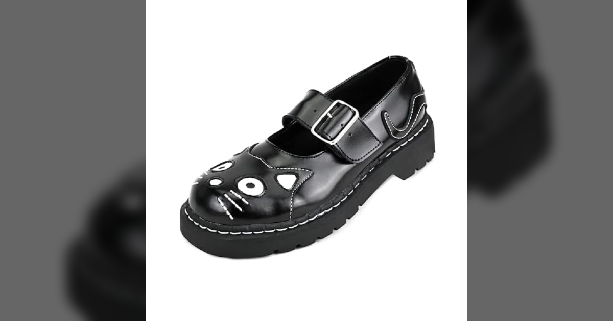 Cute Cat Face Mary Jane Shoes for Women | Cat Lover Shoes