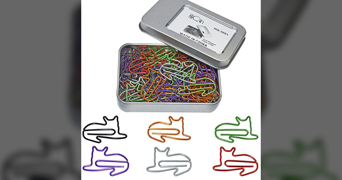Cat Lover Office Supplies: Cat-Shaped Paper Clips